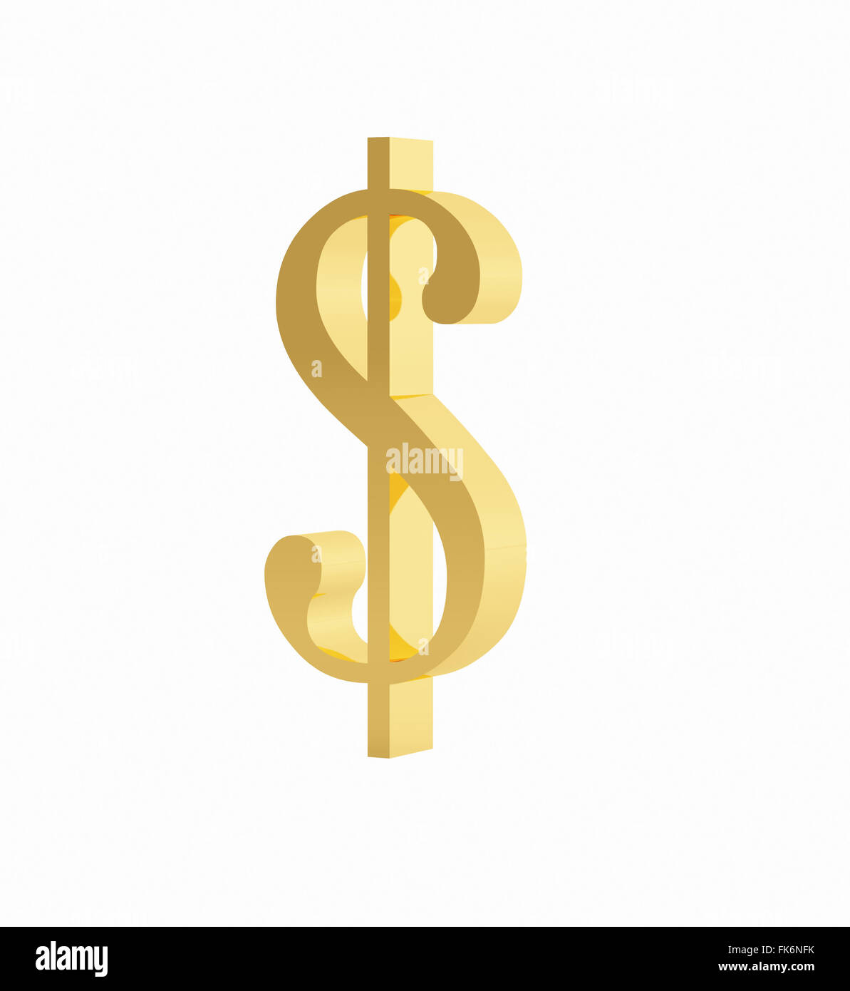 Golden dollar symbol isolated over a white background. High resolution ...