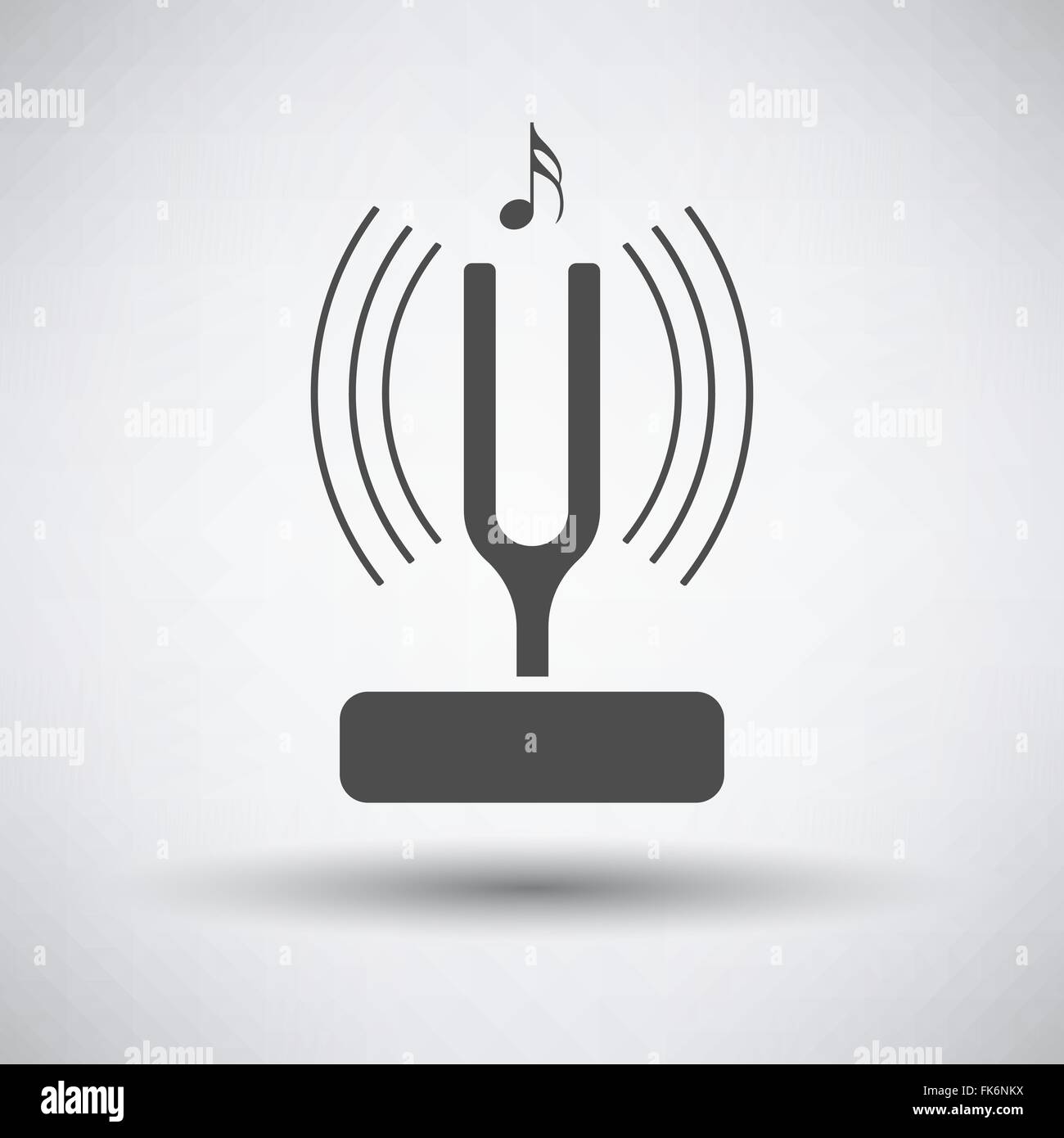 Tuning fork icon on gray background with round shadow. Vector ...