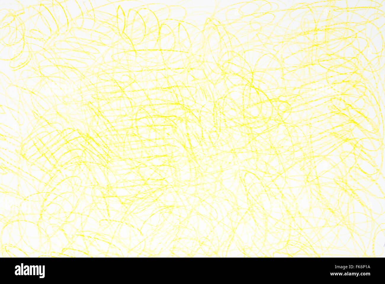 yellow crayon doodles on white paper background Stock Photo - Alamy