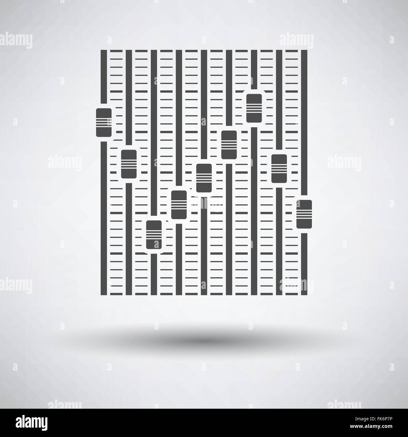 Music equalizer icon on gray background with round shadow. Vector ...