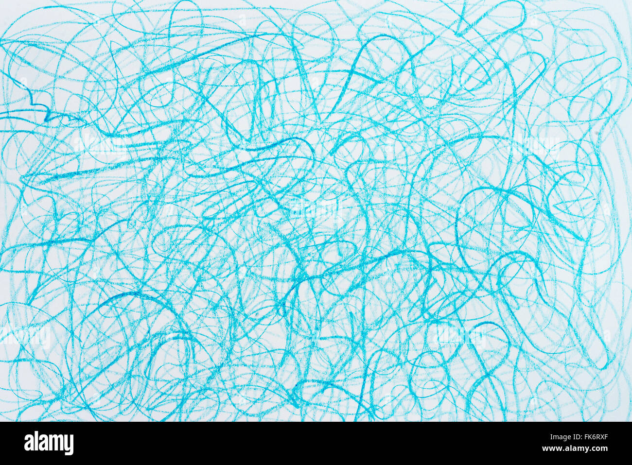 blue crayon doodles on white paper background Stock Photo - Alamy