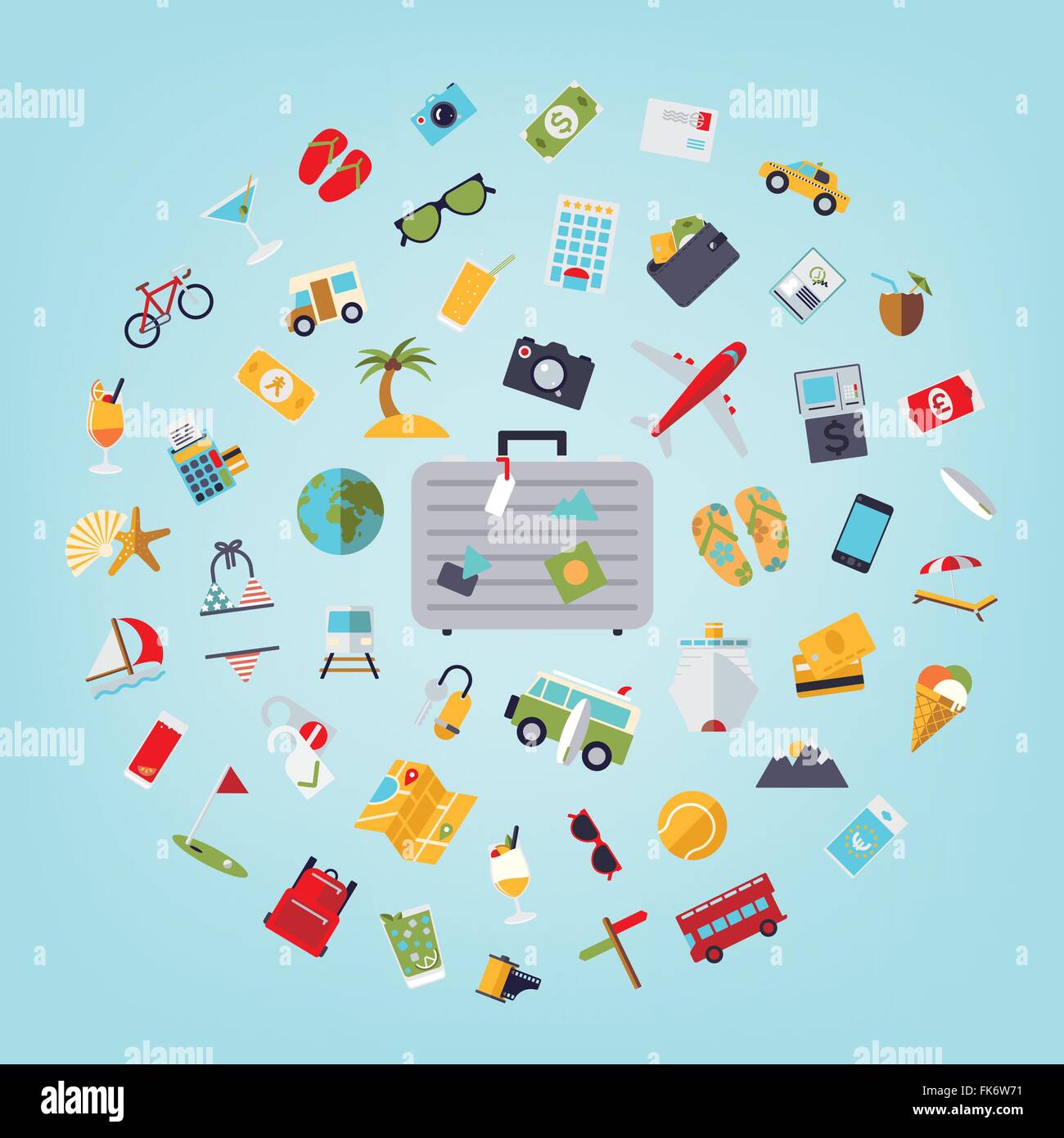 Travel backpack concept Stock Vector Images - Alamy