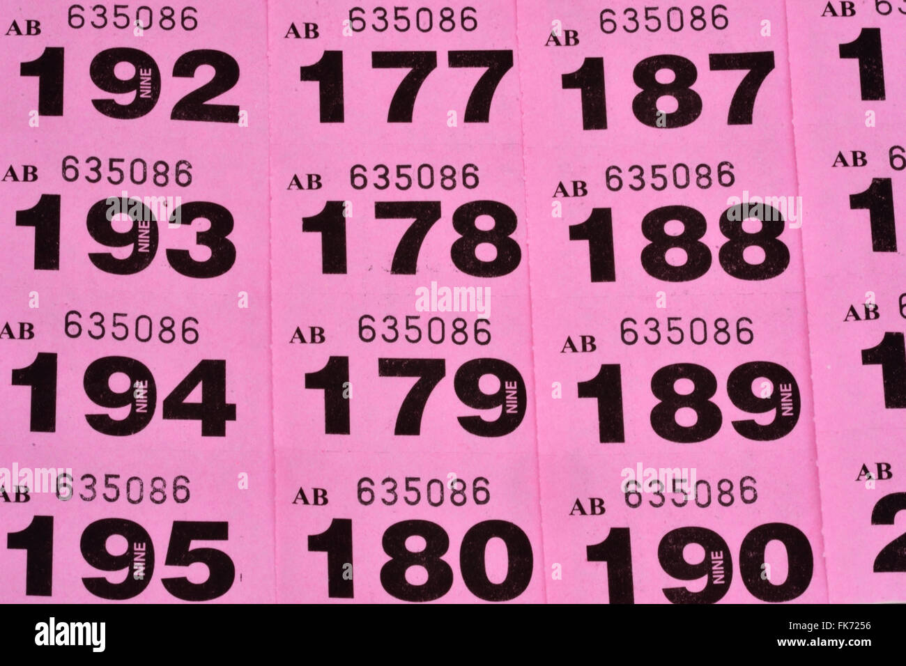Rows of raffle tickets Stock Photo - Alamy