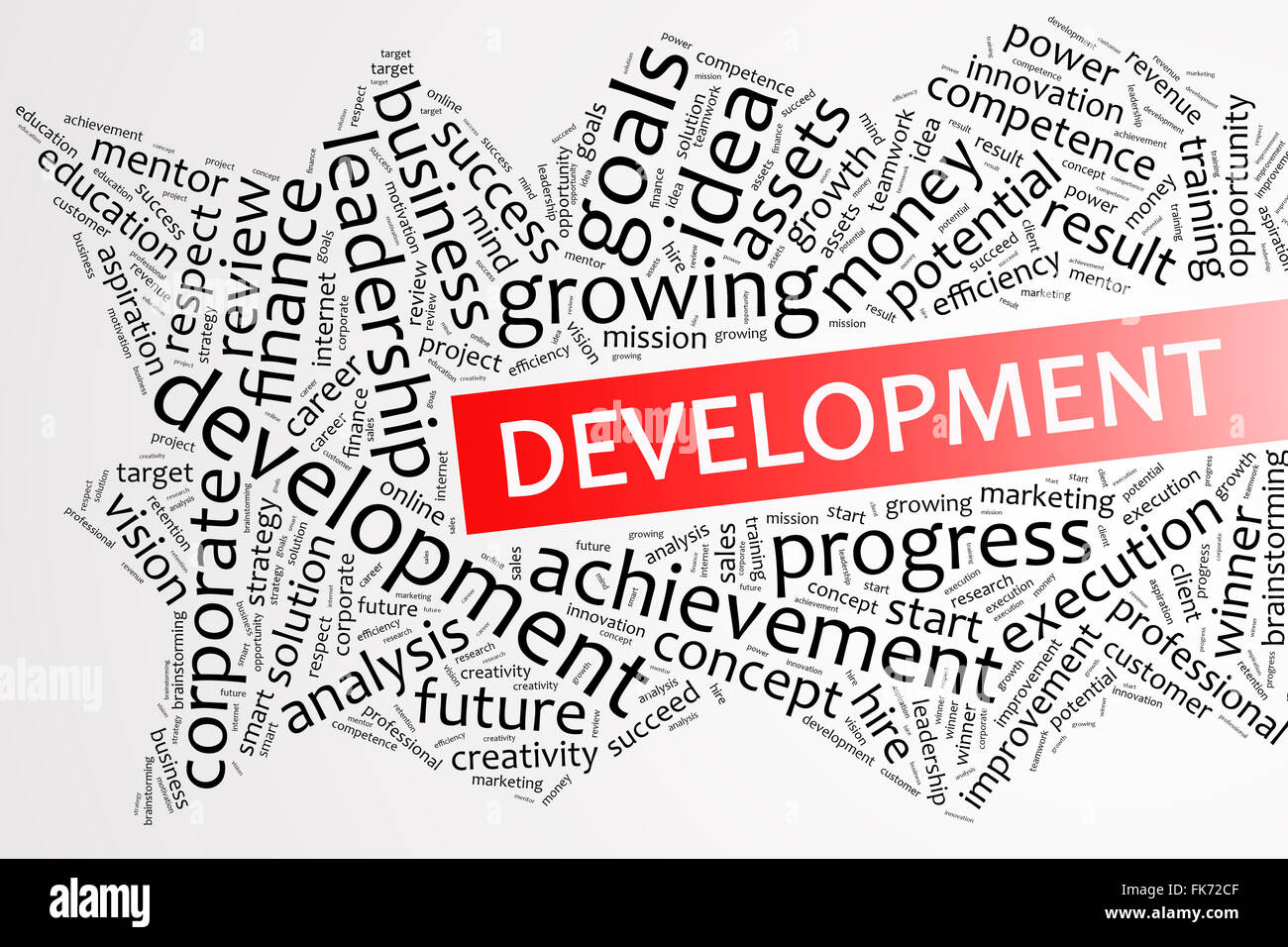 Development word on word cloud business concept Stock Photo - Alamy