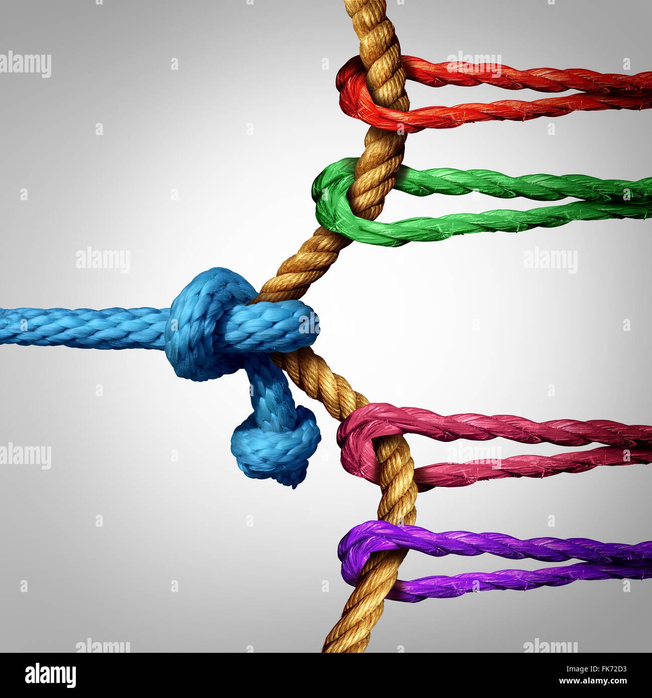 Struggle to success tug of war against a large group of competitors as ...