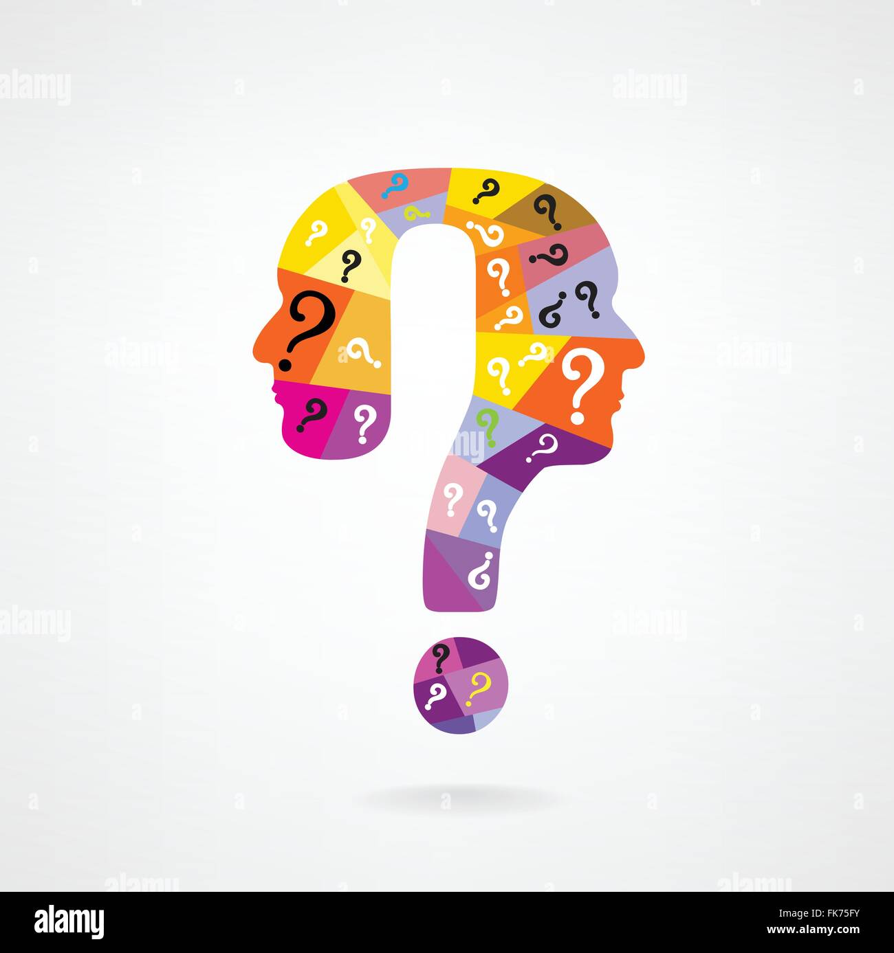 colorful question mark man head symbol. Vector illustration Stock ...
