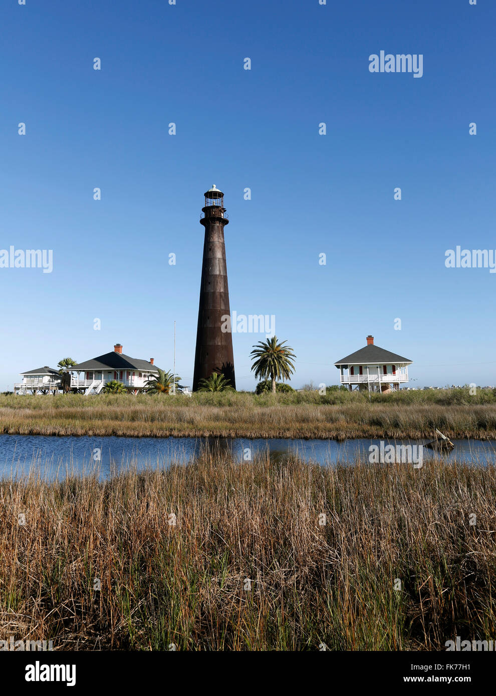 Point Bolivar Lighthouse on the Texas Gulf coast Stock Photo - Alamy