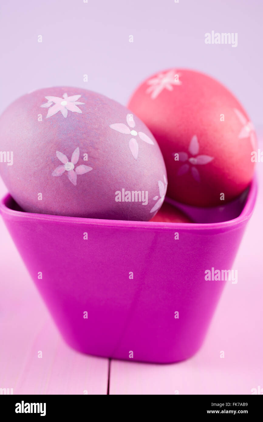 Pink Easter eggs Stock Photo - Alamy