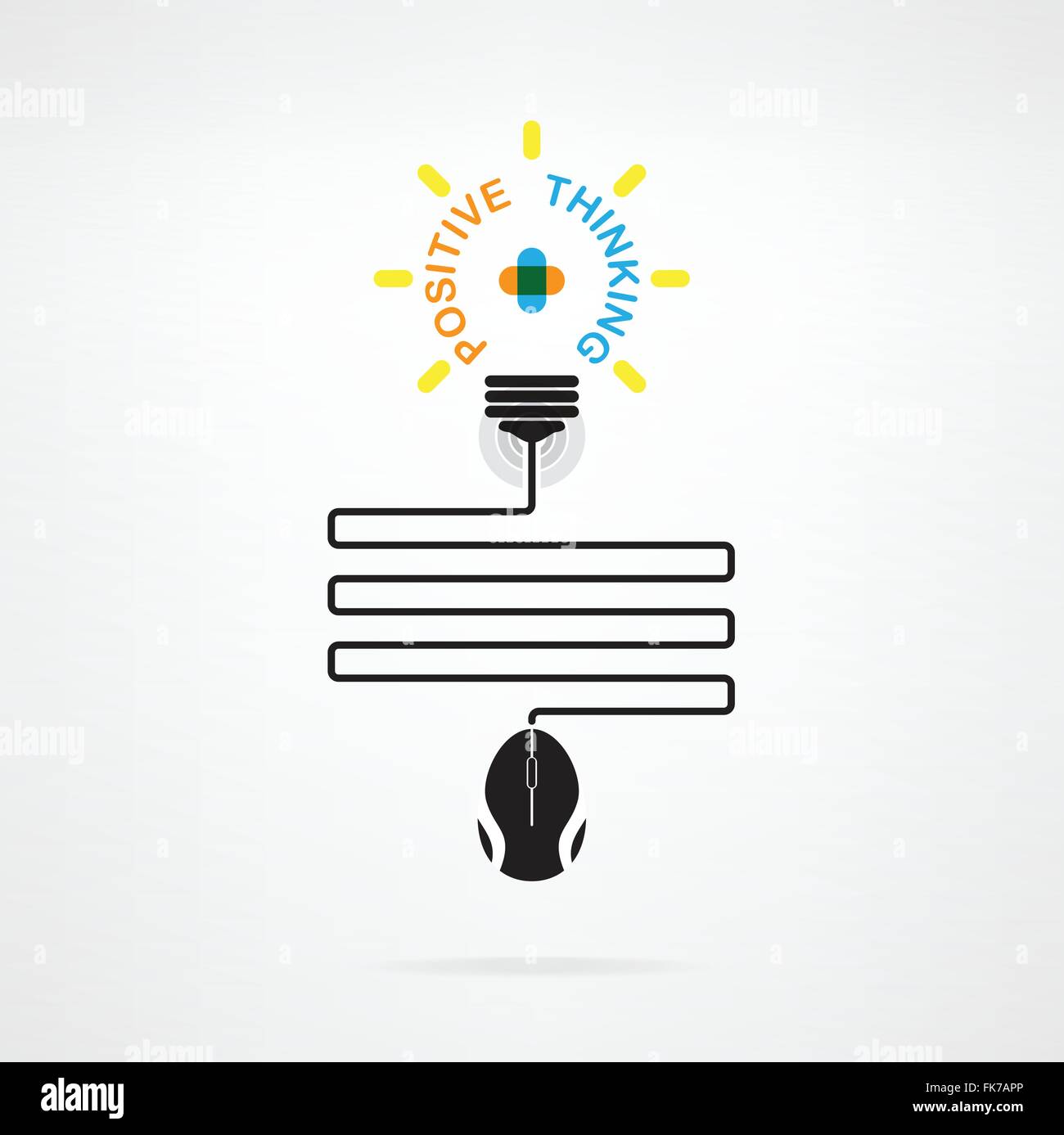 Creative light bulb idea and positive thinking concept, business idea, abstract symbol ...