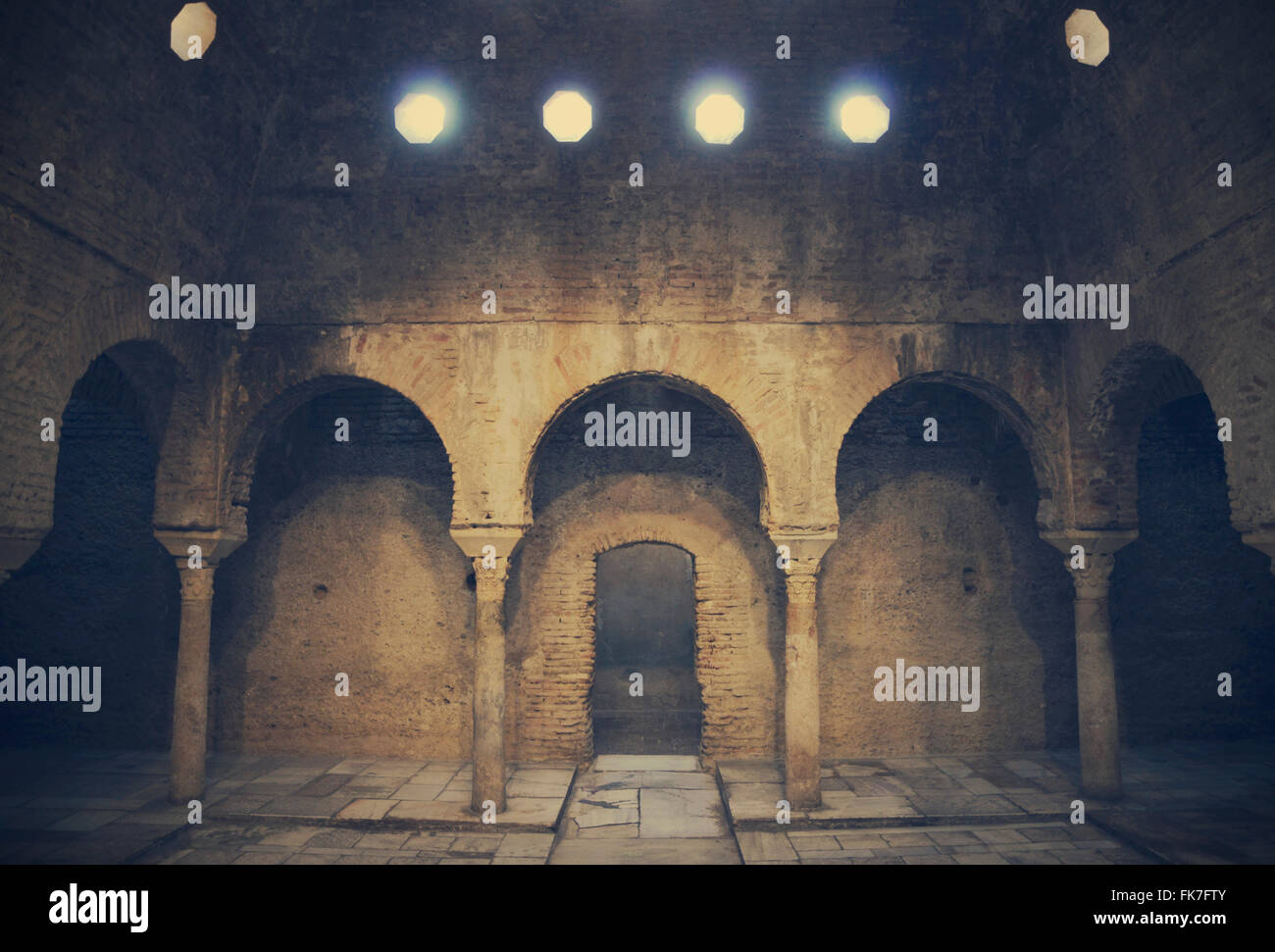 Ancient Arabian baths in Granada Stock Photo - Alamy