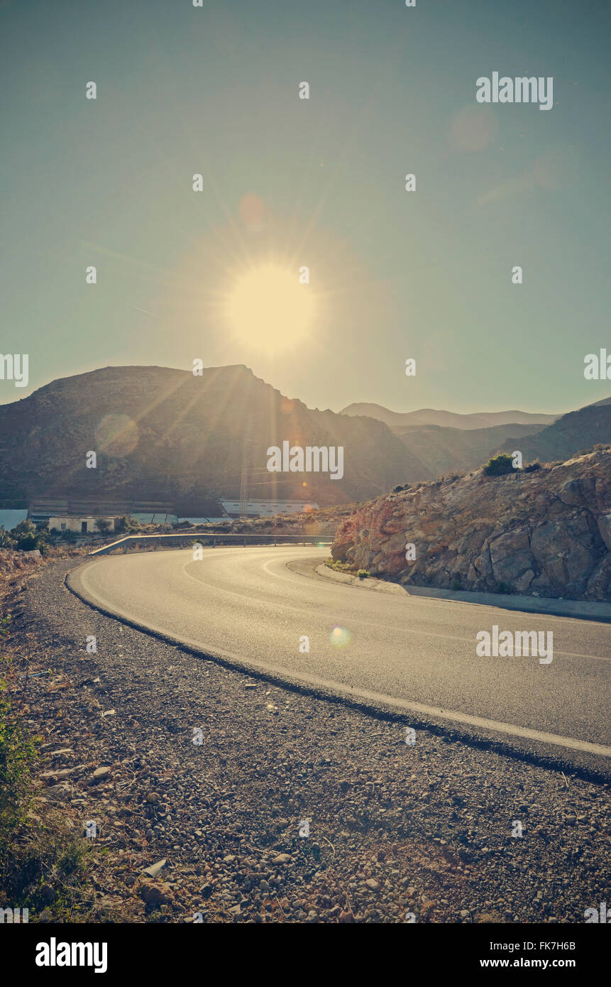 Sunny front curve Stock Photo - Alamy