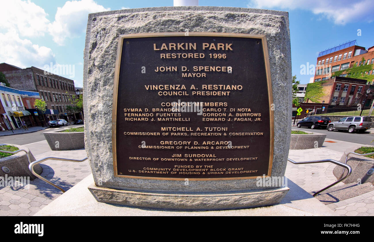 Larkin Plaza / Van der Donck Park downtown waterfront district Yonkers ...