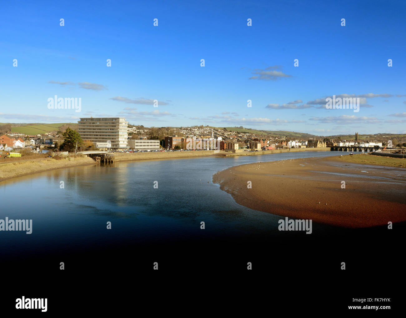 Barnstaple North Devon The River Taw Estuary The Civic Centre, Strand ...