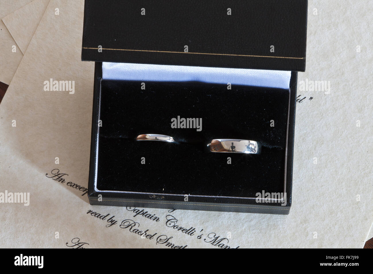 Wedding ceremony bride groom ring rings bridal civil hi-res stock ...