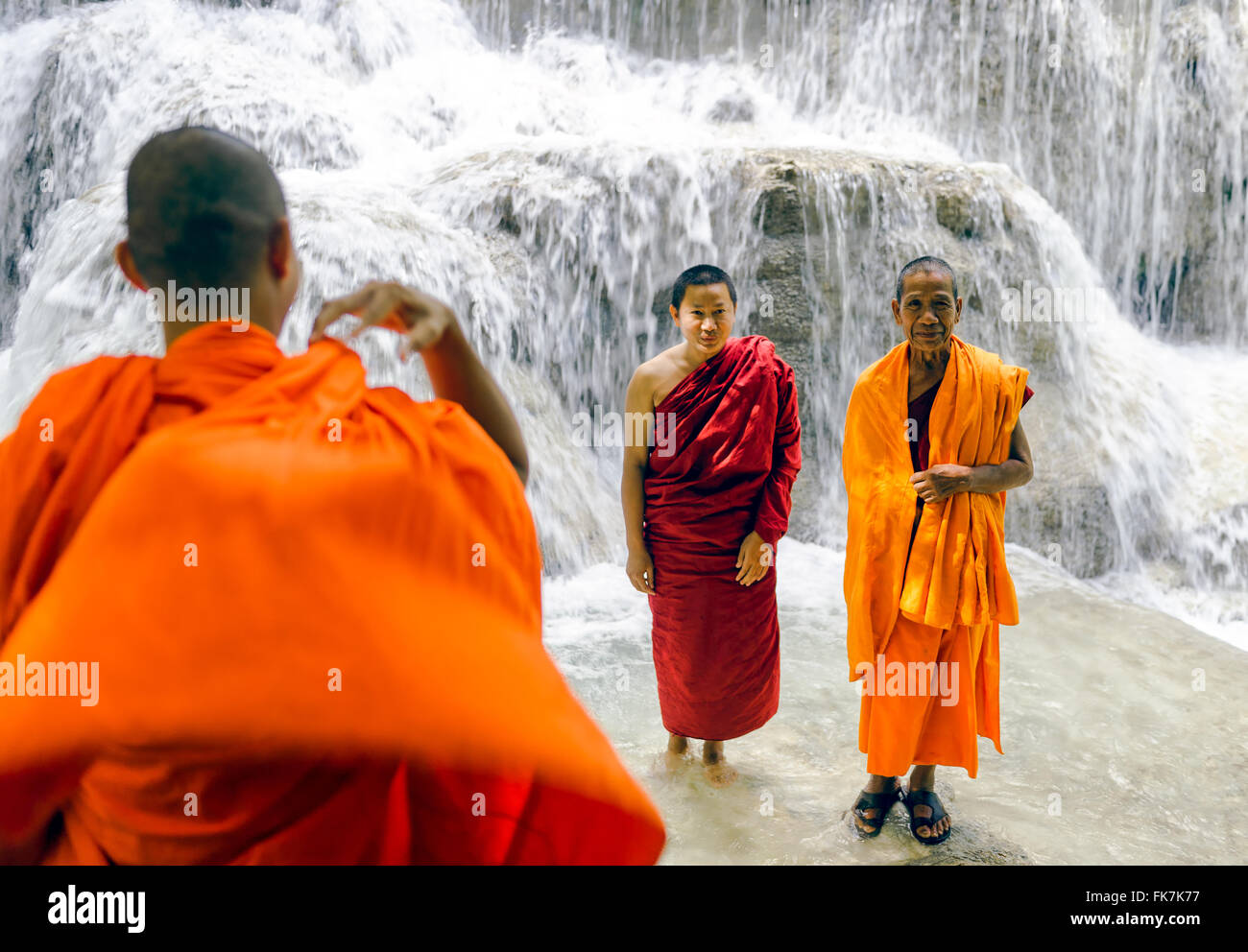 Asia. South-East Asia. Laos. Province of Luang Prabang. Monks at Kuang ...