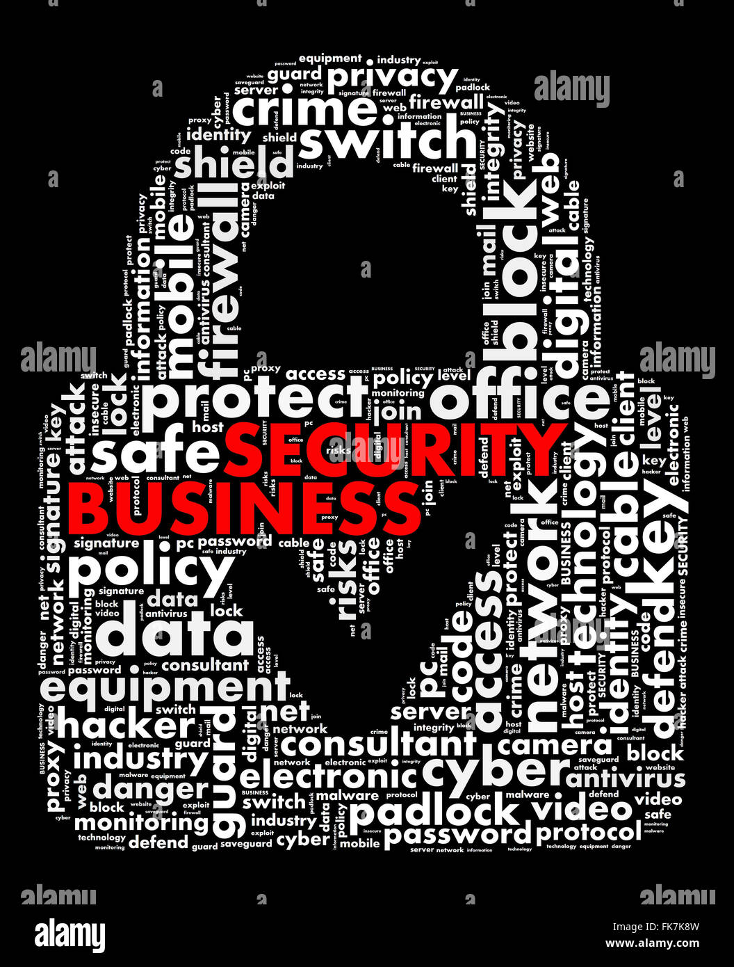 Security word cloud illustration concept over padlock shape Stock Photo ...