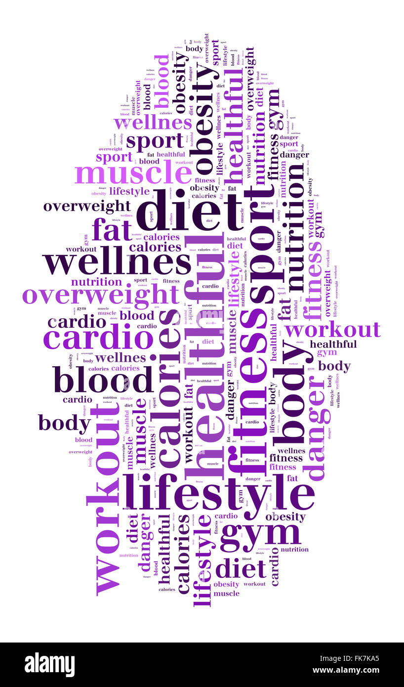 Word cloud related to health life Stock Photo - Alamy