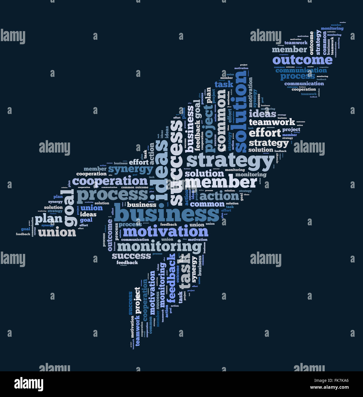 Word cloud business theme in rocket shape Stock Photo - Alamy