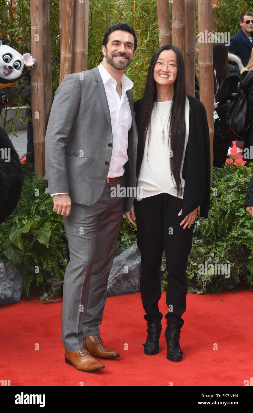 London UK Alessandro Carloni and Jennifer Nelson at the Kung Fu Panda3 ...