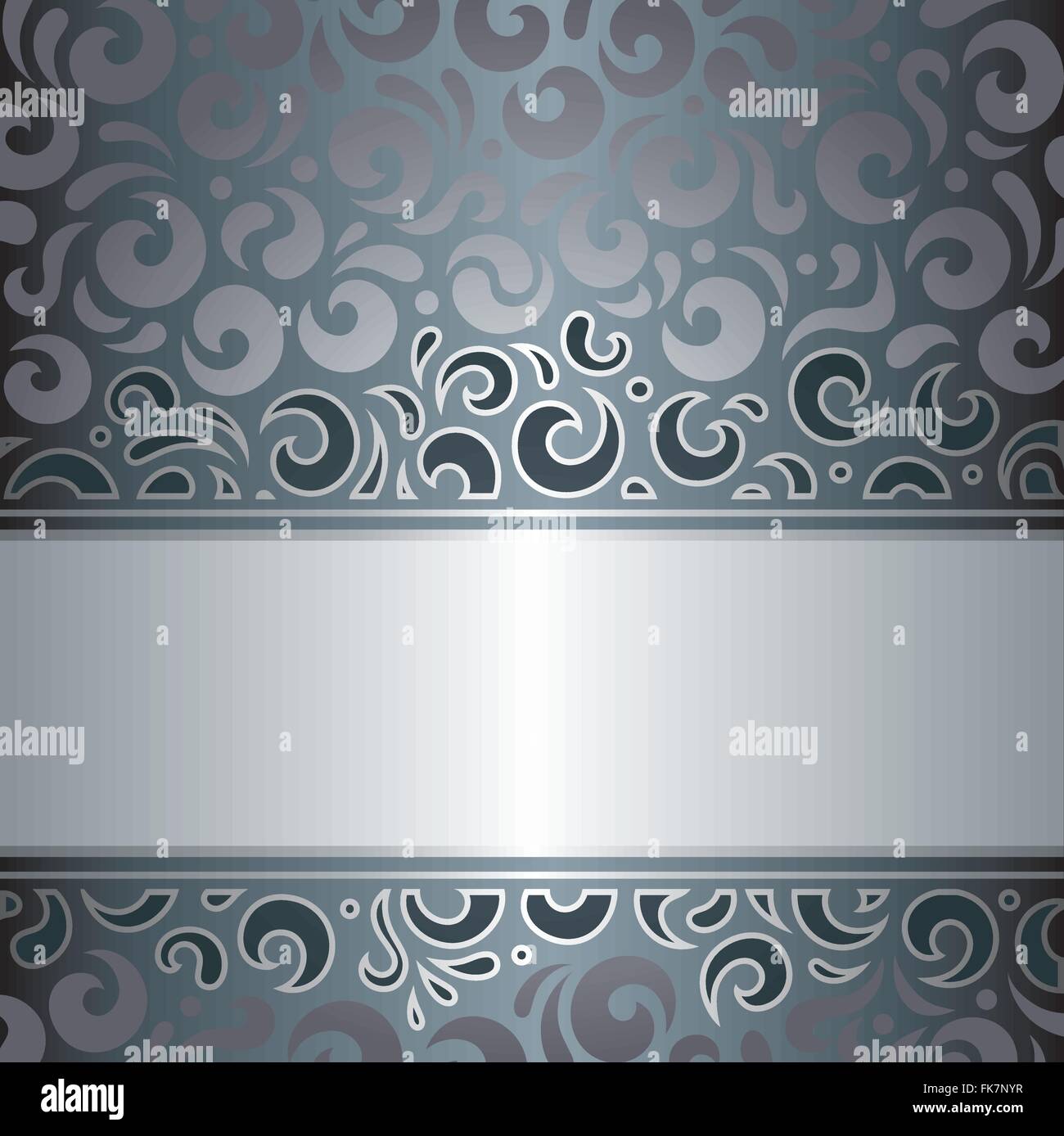 Silver luxury vintage invitation holiday design vector Stock Vector ...