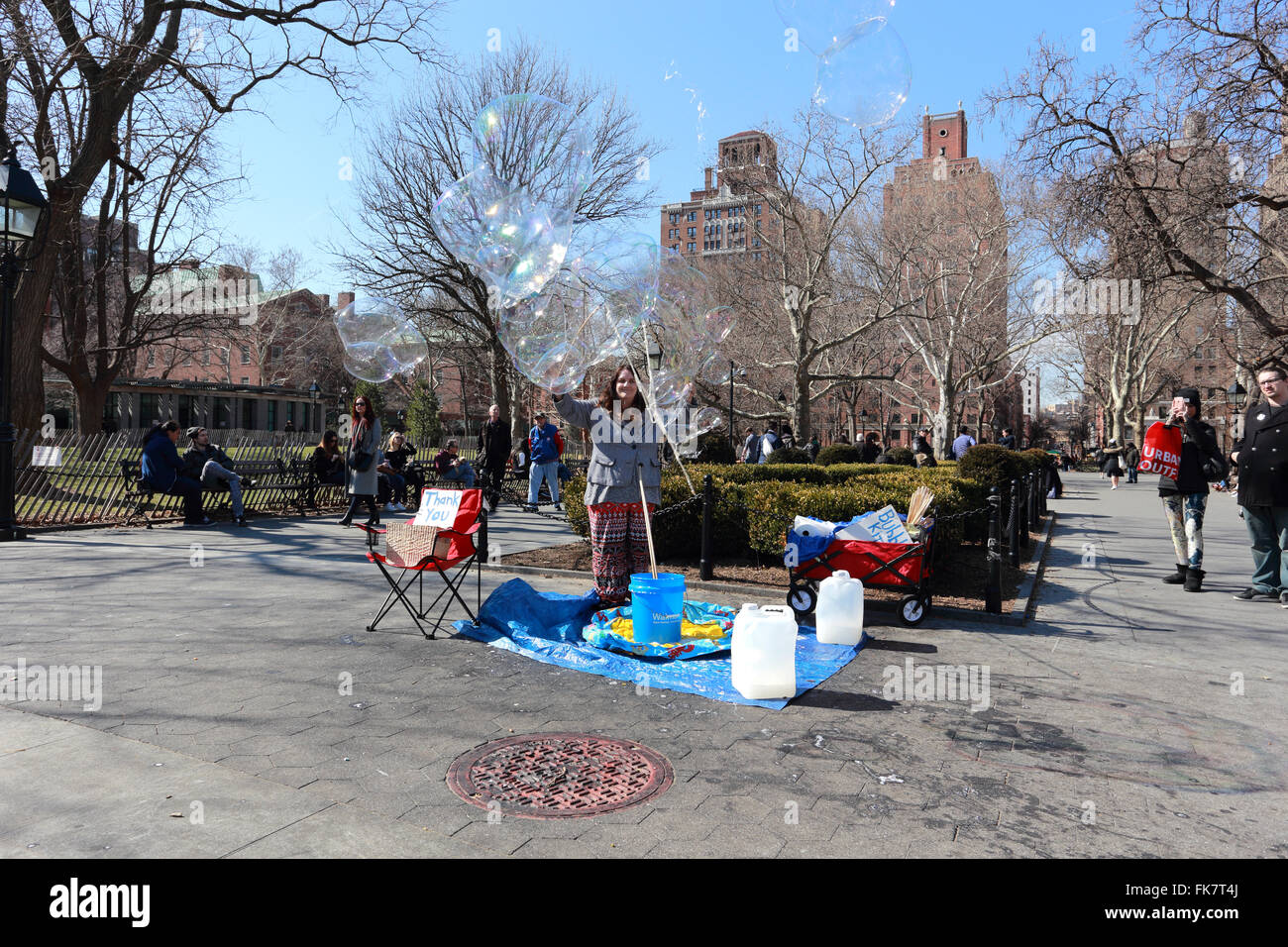 Bubble lady Washington Square Park greenwich Village New York City ...
