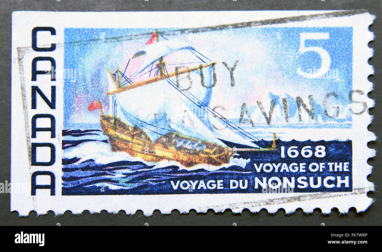 CANADA - CIRCA 1968: stamp printed in Canada shows The Nonsuch, circa ...