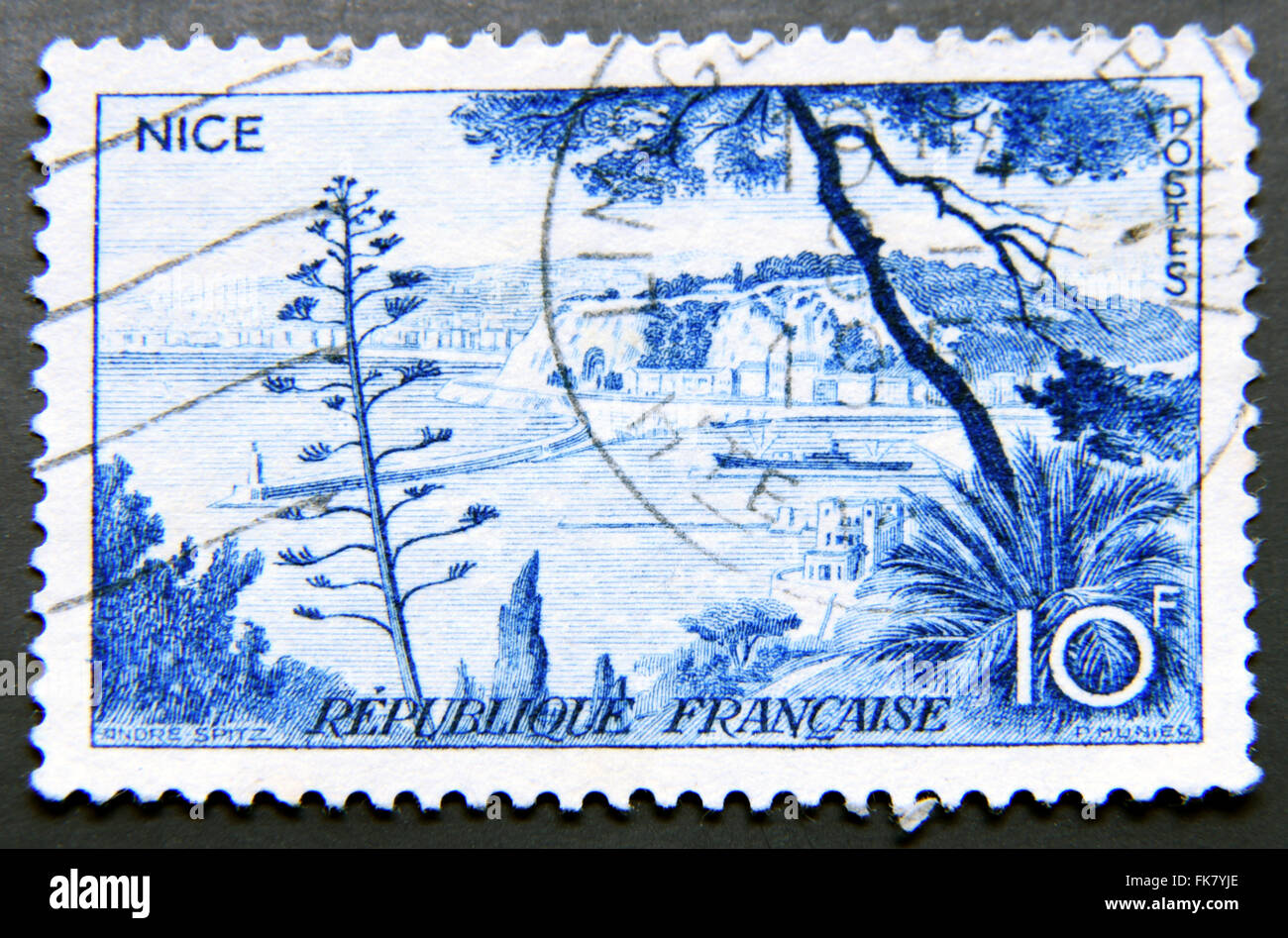 French postage stamp nice hi-res stock photography and images - Alamy