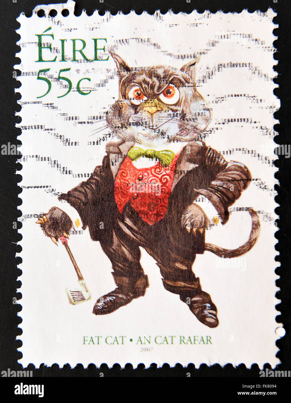 IRELAND - CIRCA 2007: A postage stamp of Ireland shows Fat Cat Stock ...