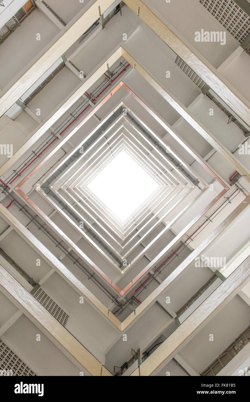 In a square building center look up Stock Photo - Alamy