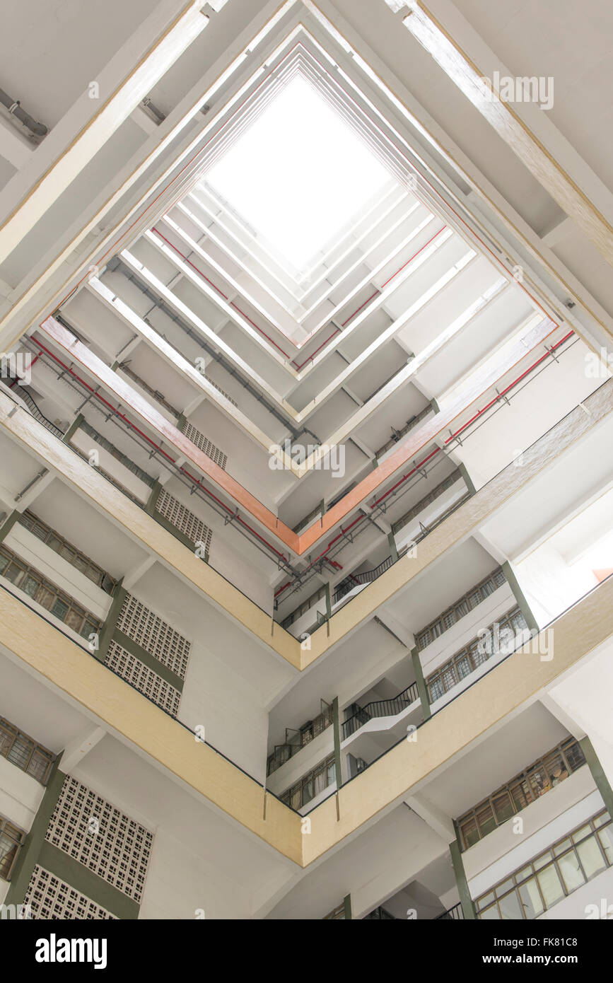 In a square building center look up Stock Photo - Alamy