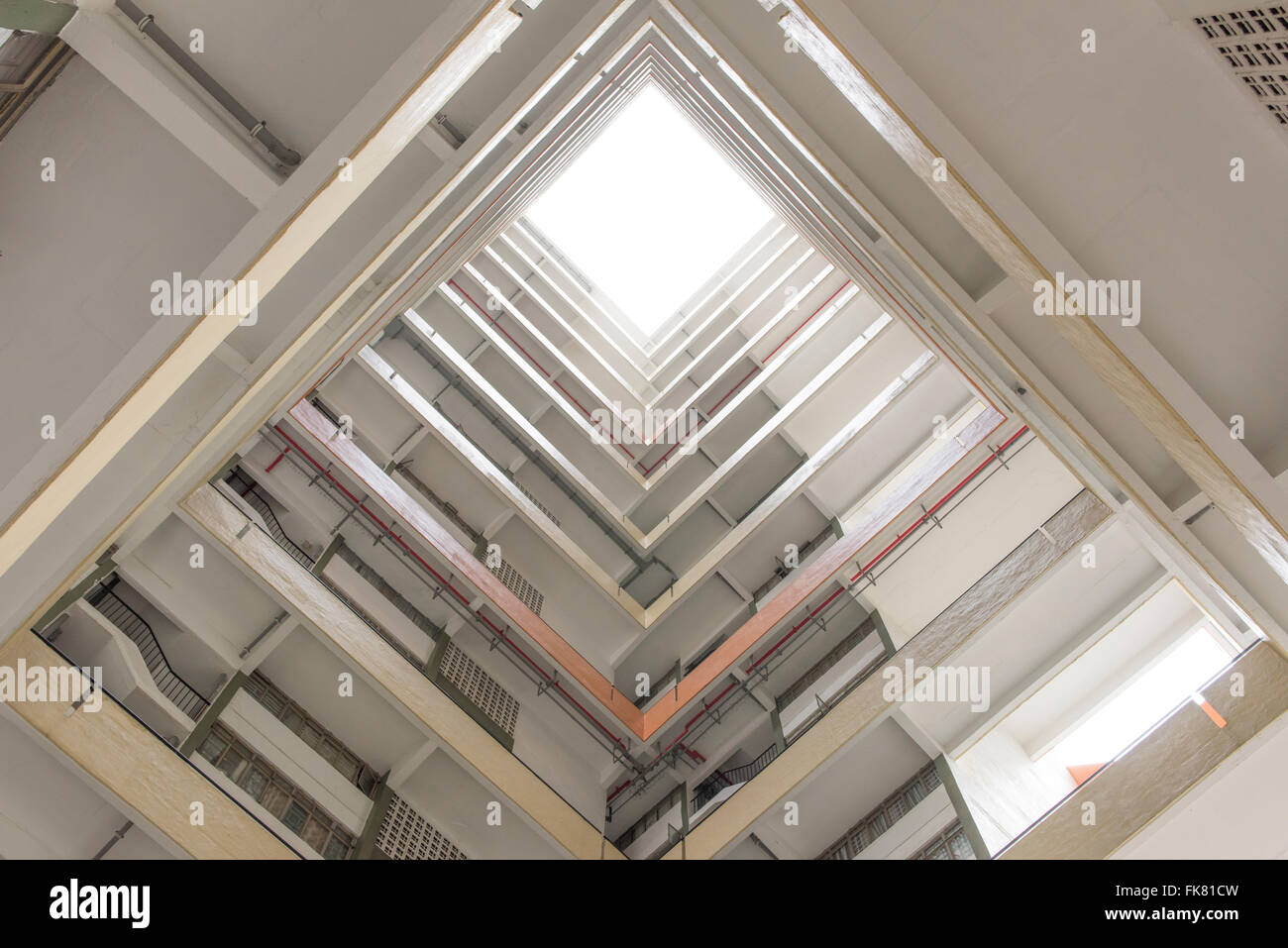 In a square building center look up Stock Photo - Alamy