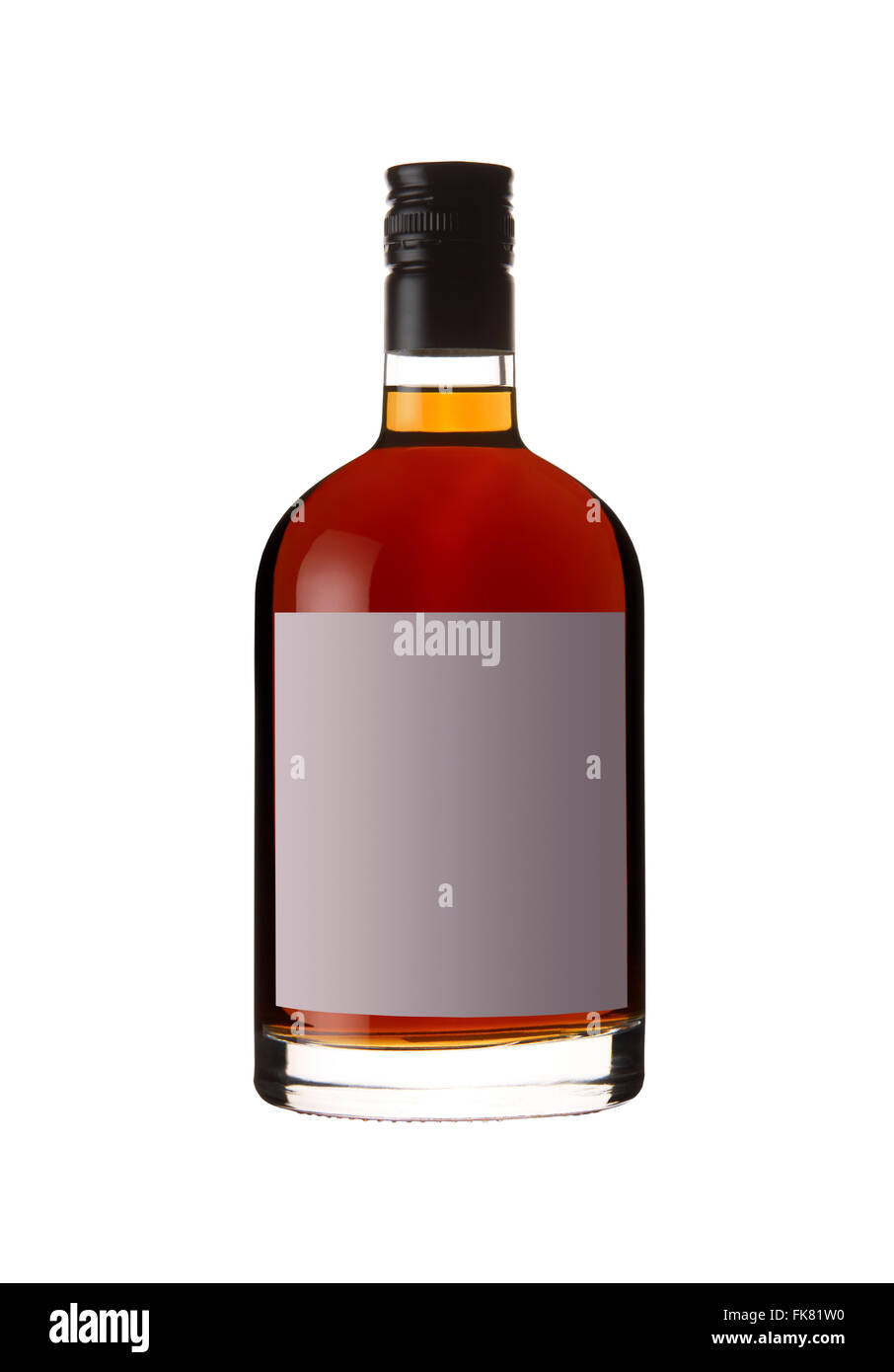 Red liquor bottle isolated on white. Vertical Stock Photo - Alamy