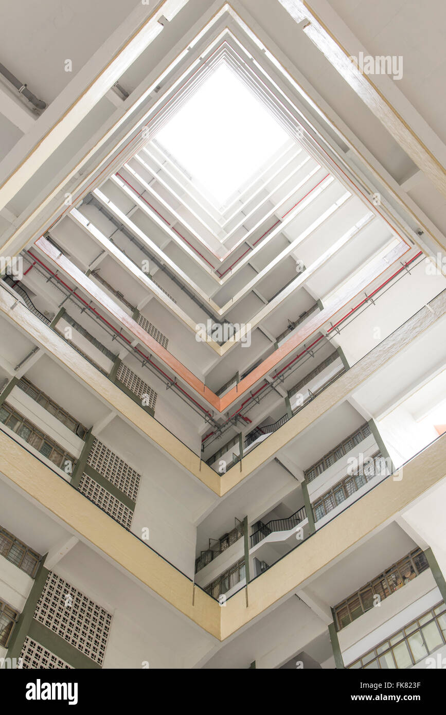 In a square building center look up Stock Photo - Alamy