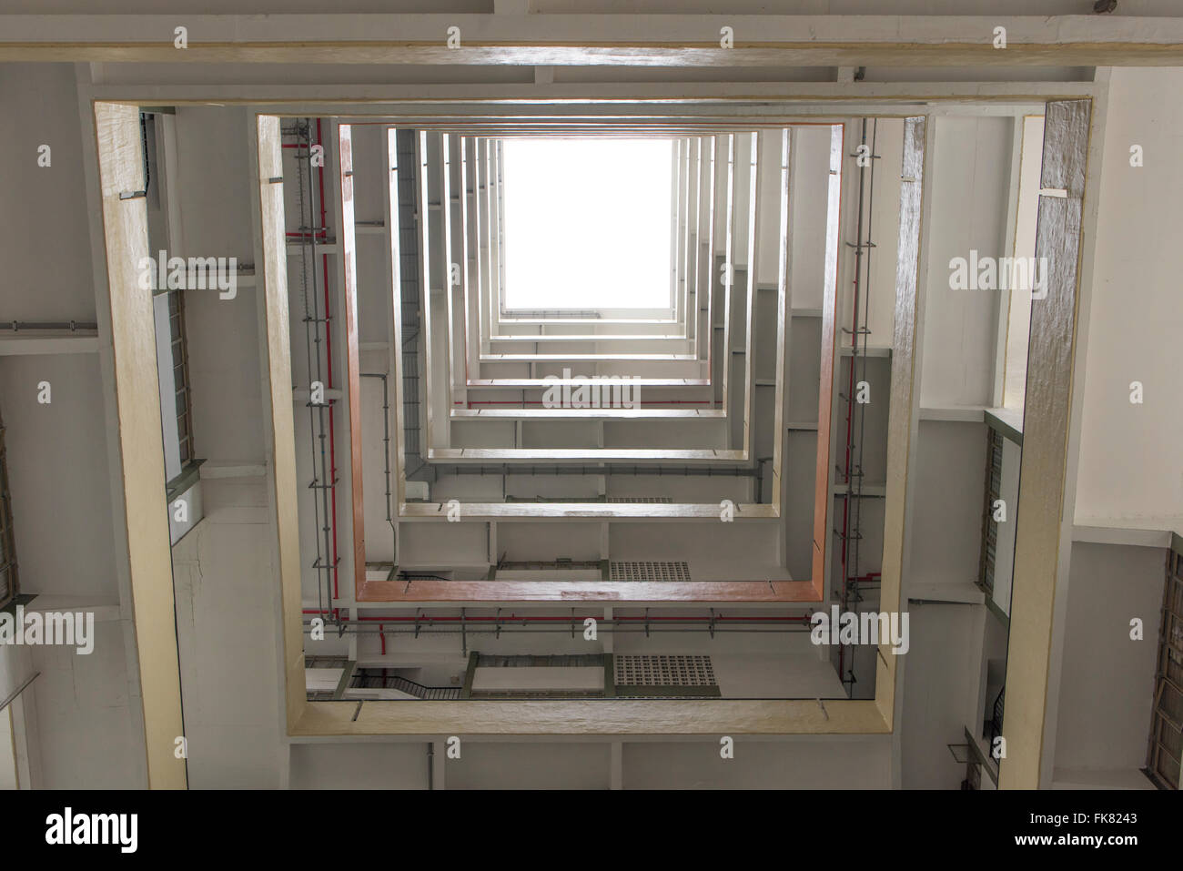 In a square building center look up Stock Photo - Alamy
