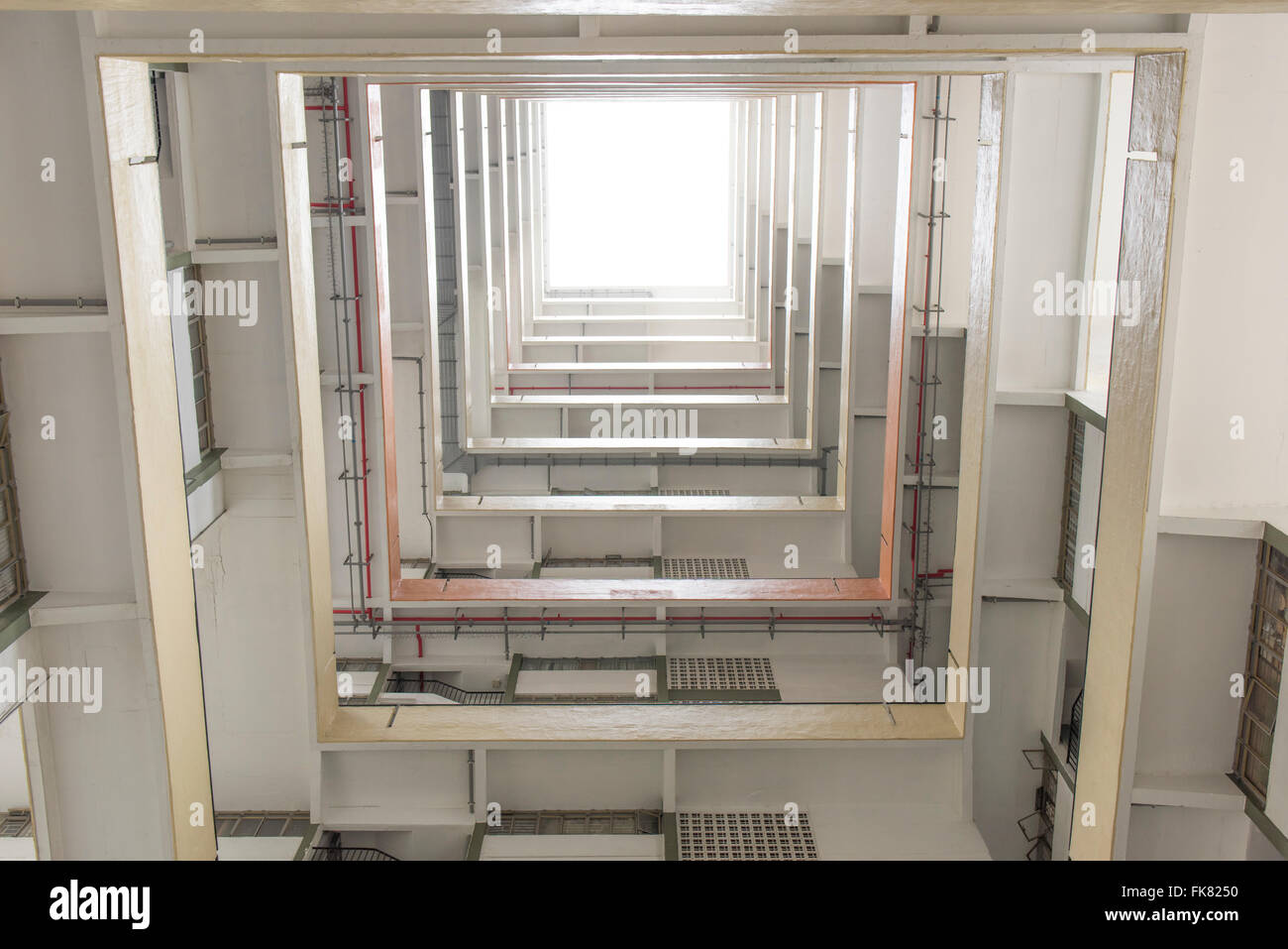 In a square building center look up Stock Photo - Alamy