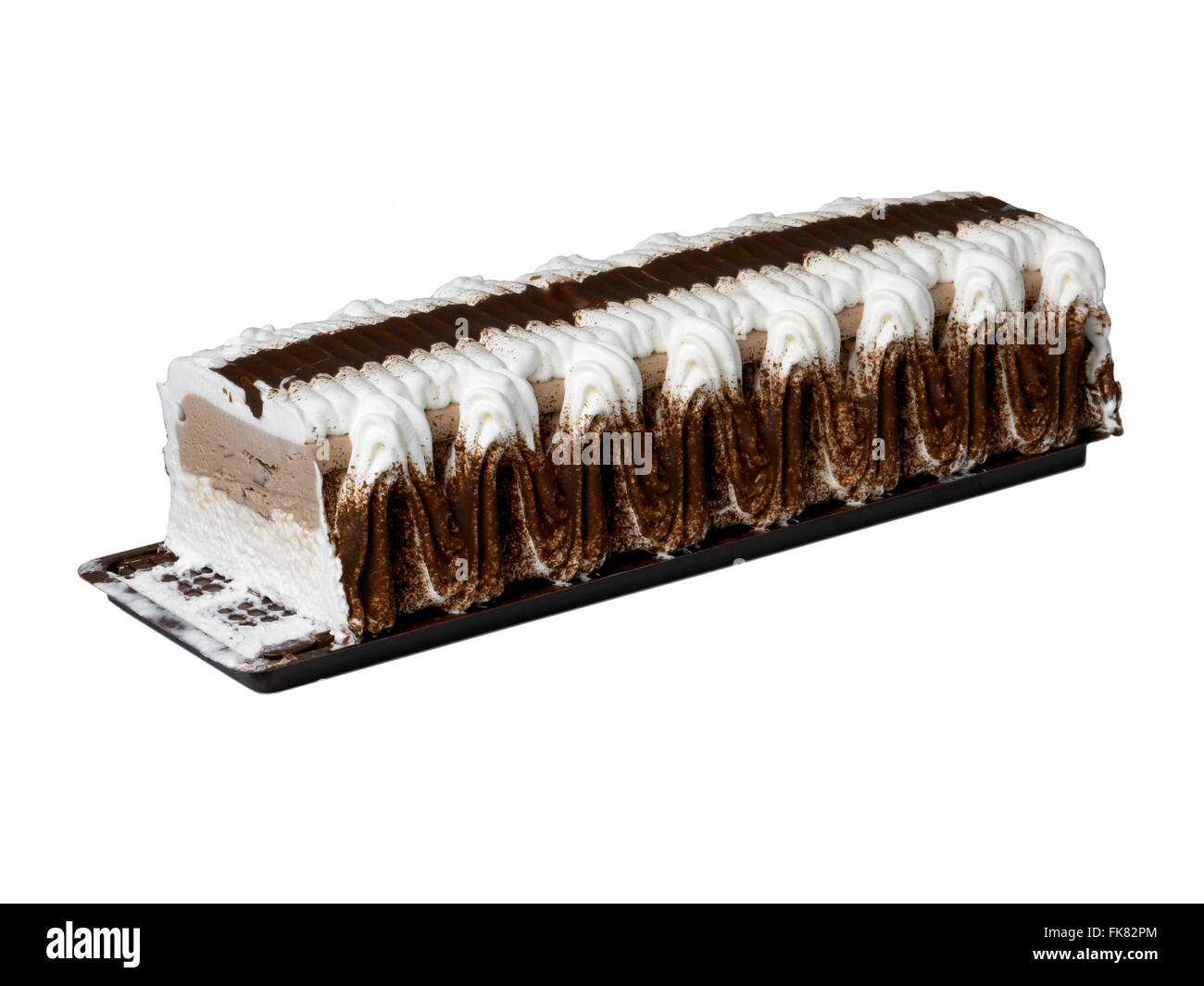 Ice cream with chocolate isolated on white. Horizontal Stock Photo - Alamy