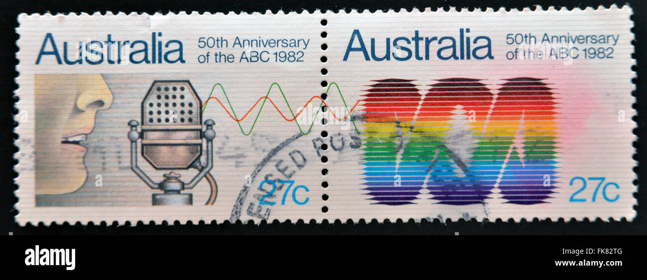 AUSTRALIA - CIRCA 1982: stamps printed in Australia shows 50th ...