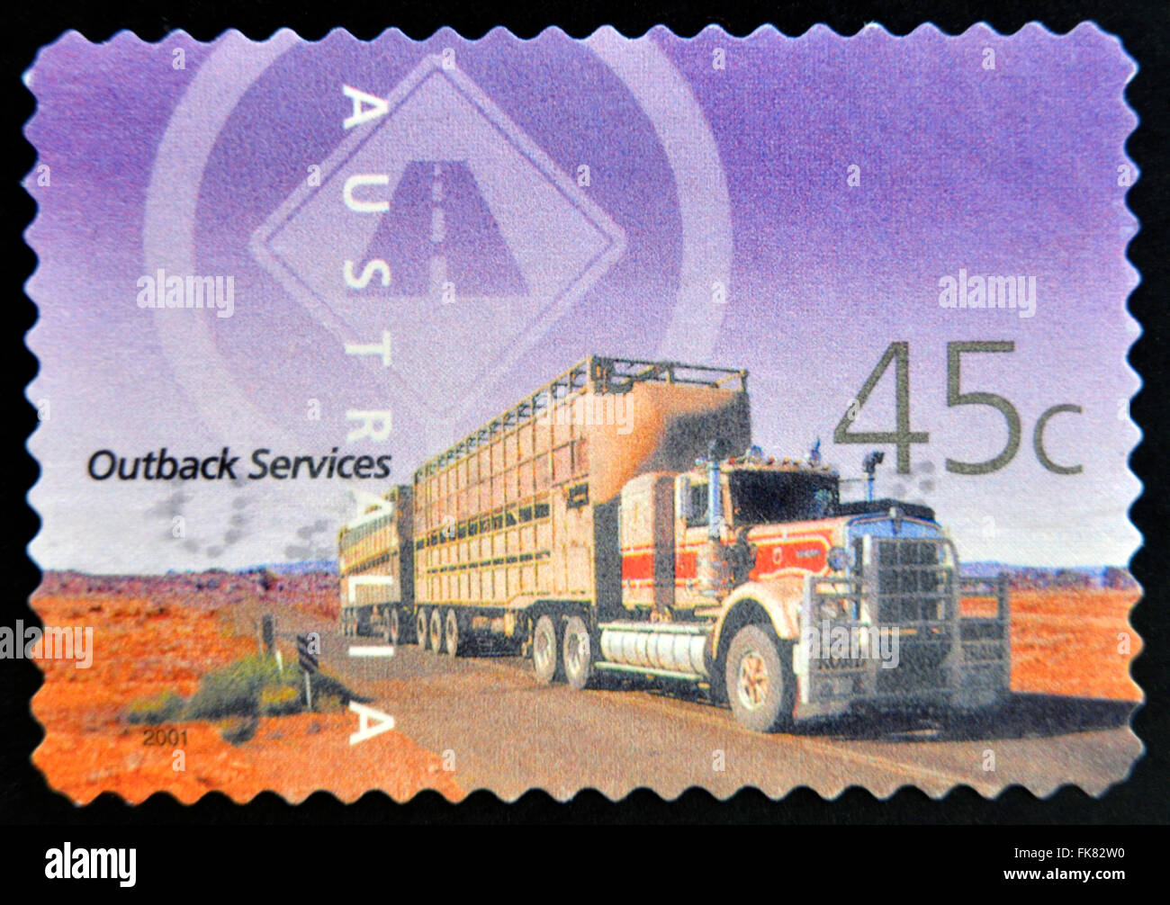 AUSTRALIA - CIRCA 2001: A stamp printed in Australia shows Outback ...