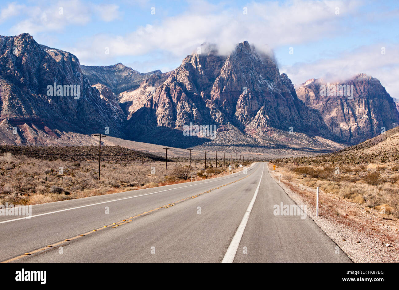 Open Road in Red Rock Canyon, Nevada, USA Stock Photo - Alamy