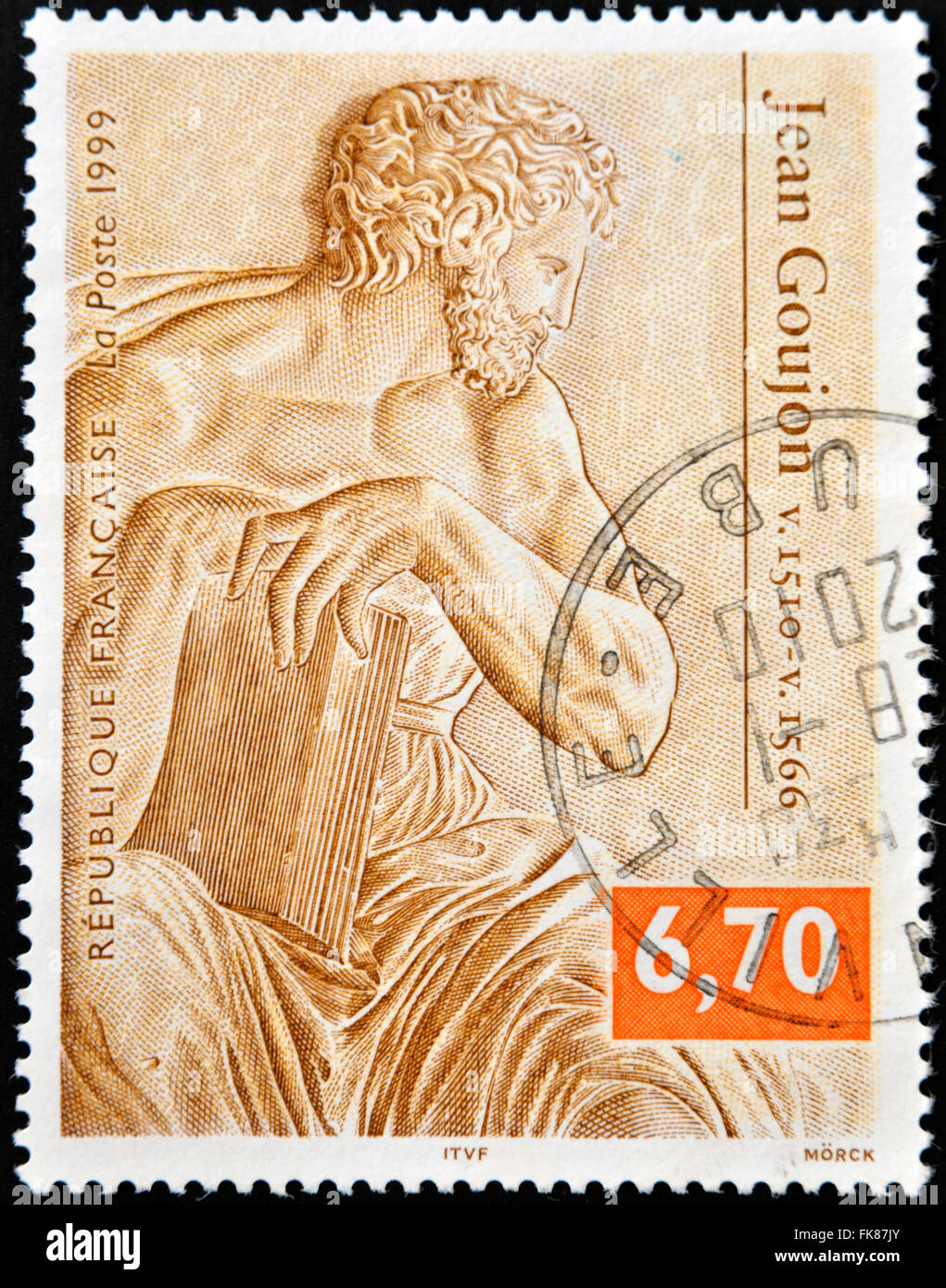 FRANCE - CIRCA 1999: A stamp printed in France shows a sculpture by ...