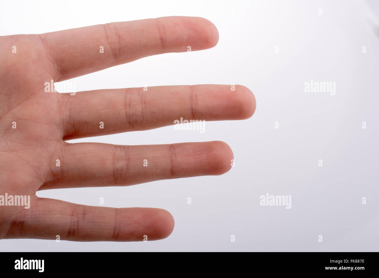 Human hand on a white background Stock Photo - Alamy