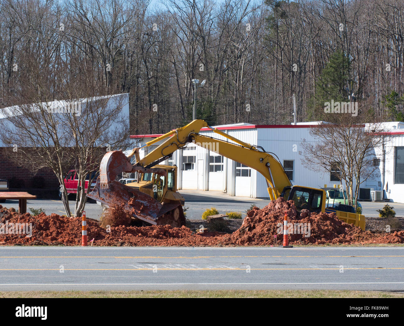 Bulldozer with backhoe hi-res stock photography and images - Alamy