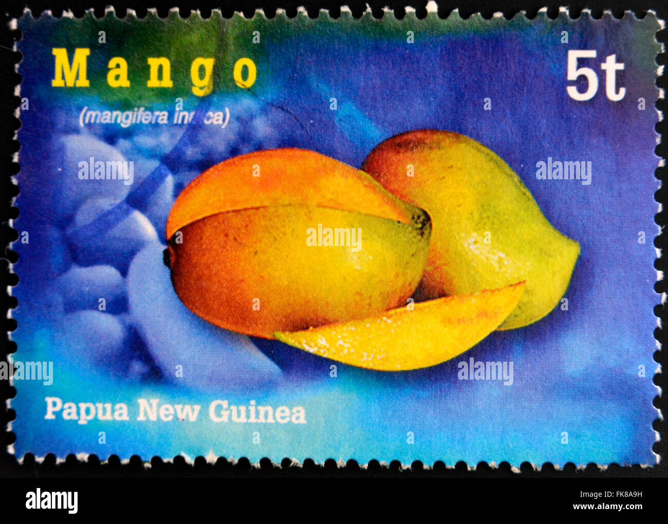 PAPUA NEW GUINEA - CIRCA 2000: A stamp printed in Papua shows mango ...