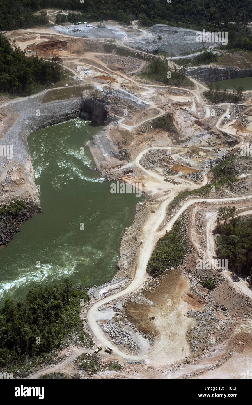 Aerial view of the works of HPP Teles Pires Stock Photo - Alamy
