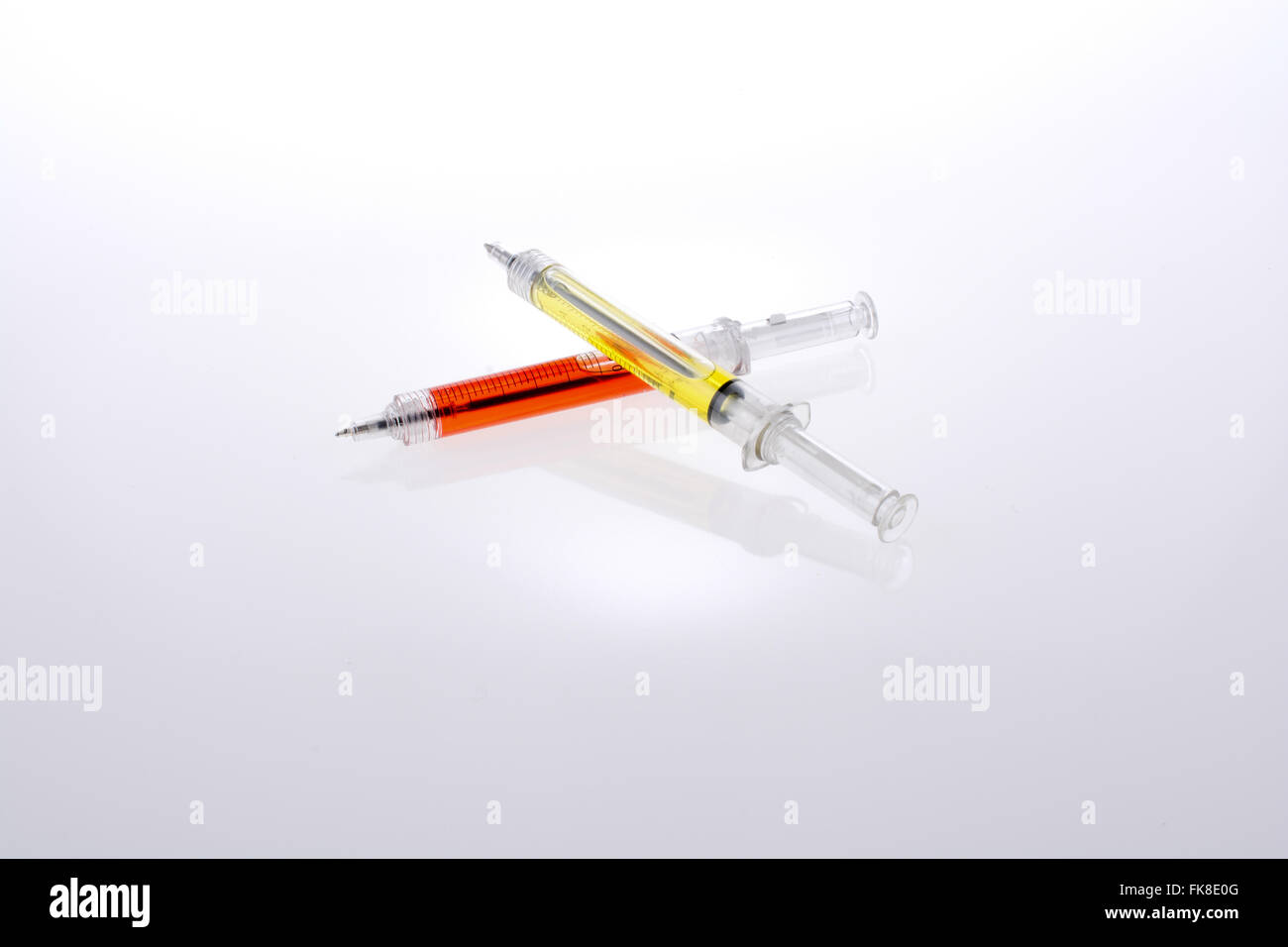 Surgical needle pens with colorful liquid Stock Photo - Alamy