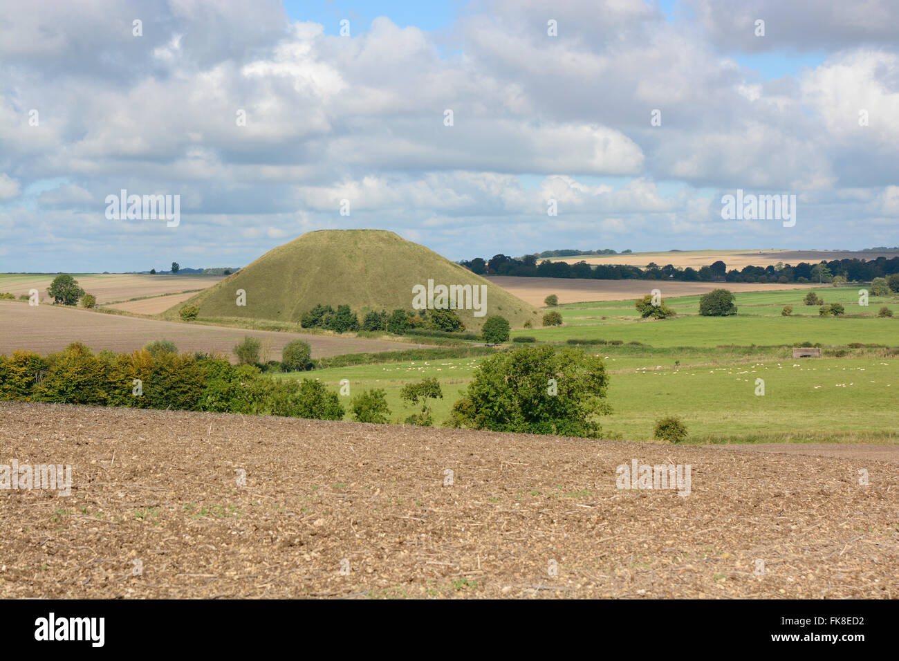 Silbury Hill Ancient artificial mound near Avebury in Wiltshire ...