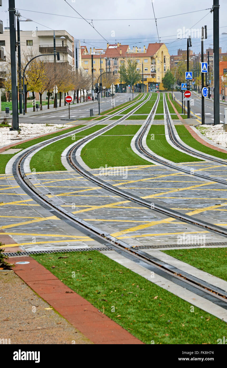 light rail routes in the city, Granada, Spain Stock Photo - Alamy