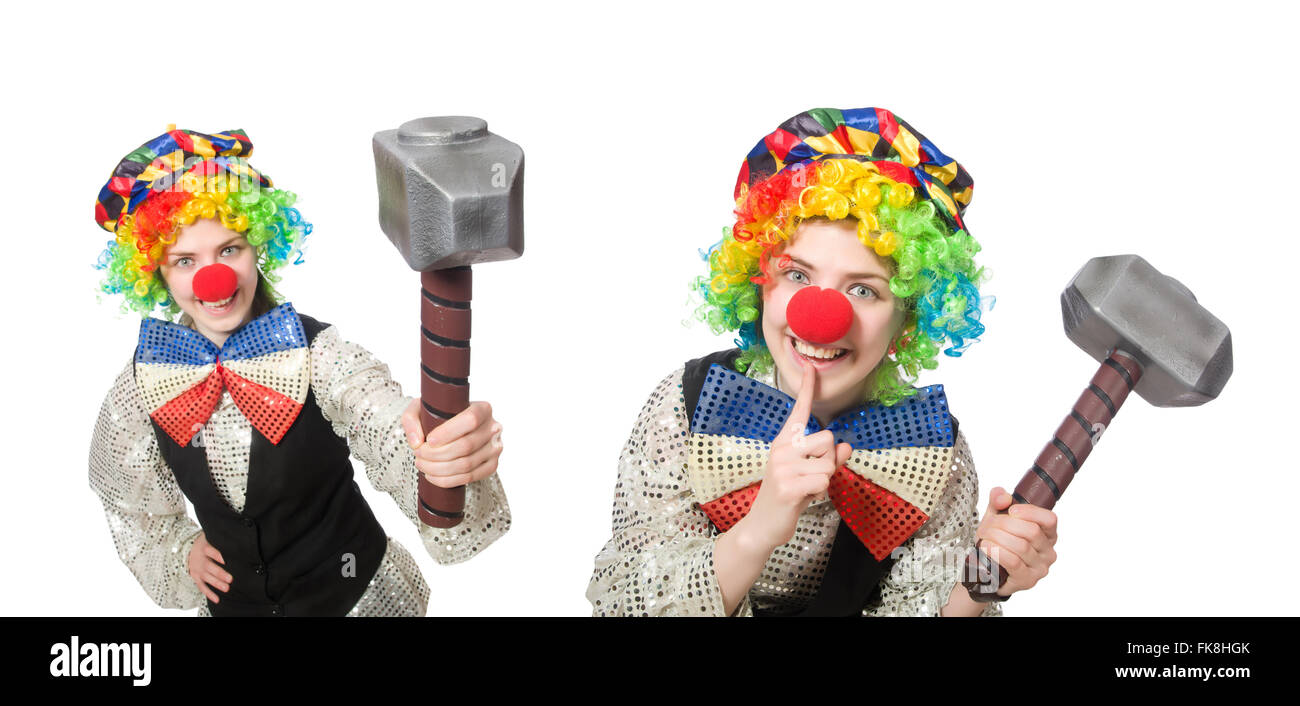 Clown in various poses isolated on white Stock Photo - Alamy