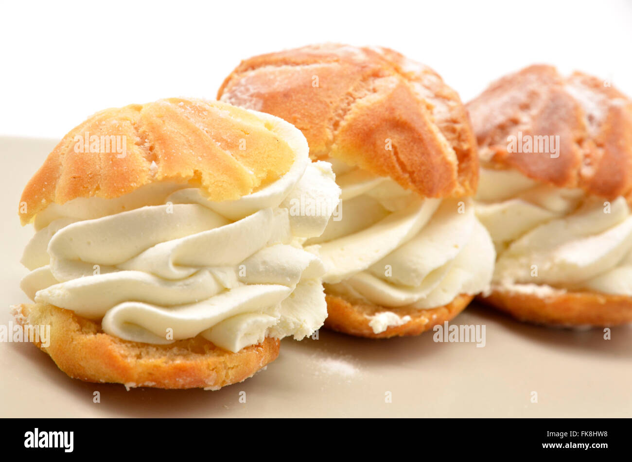 Fresh Cream Puffs Stock Photo - Alamy