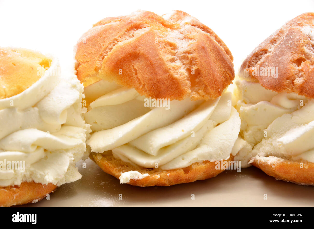 Fresh Cream Puffs Stock Photo - Alamy